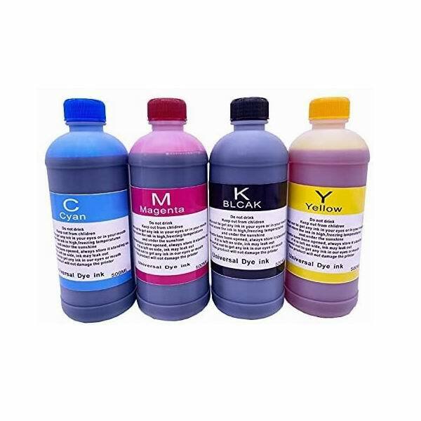 4 Bulk refill ink for HP inkjet printer 4 colors 500 ml set ...