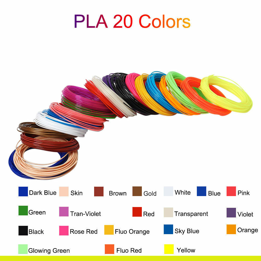 20 Color PLA 10m Filament Plastic Rubber Consumable Material For 3D Pe ...