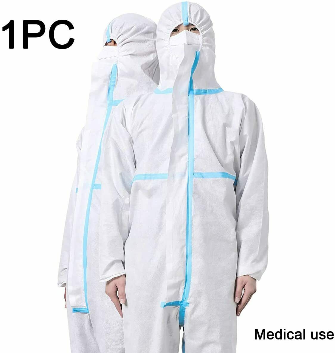 Disposable Protective Coverall Suit Medical Isolation Gowns With Hood ...