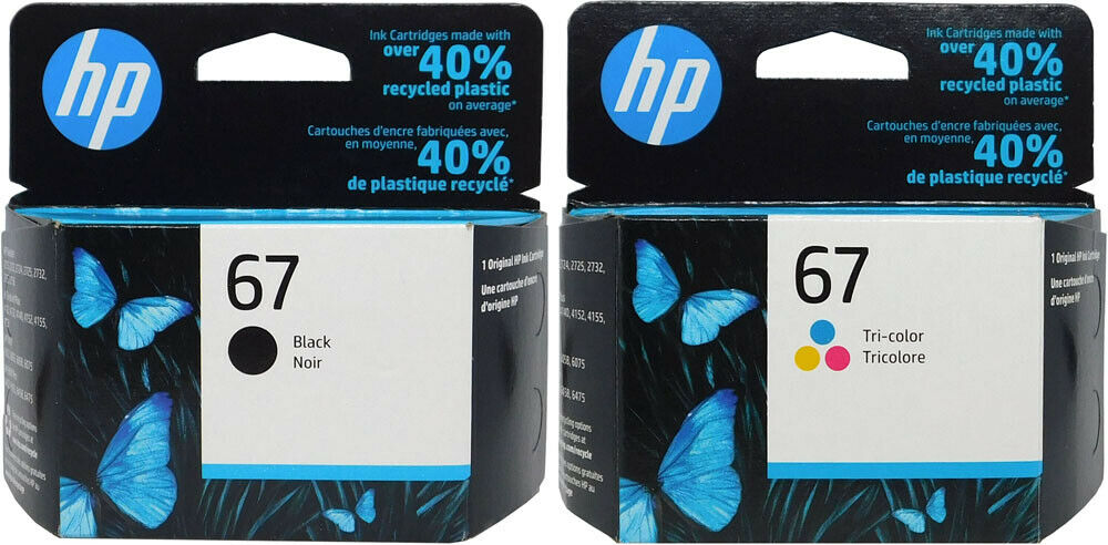 Genuine HP 67 Ink Cartridge Combo Pack for HP 2752 4152 6052 6455 prin ...