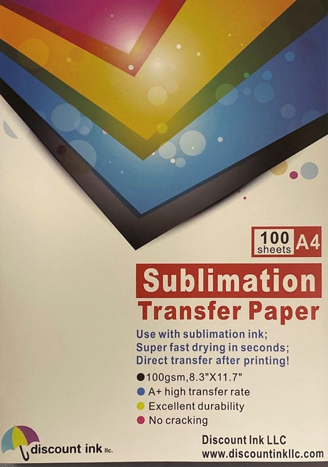100 Sheets A4 Dye Sublimation Heat Transfer Paper for Polyester Cotton ...
